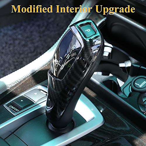 DesirePath Car Gear Shift Knob Cover Trim Carbon Panel Frame Cove Fiber Sticker Head Trim Fit for BMW E60 E70 X5 X6