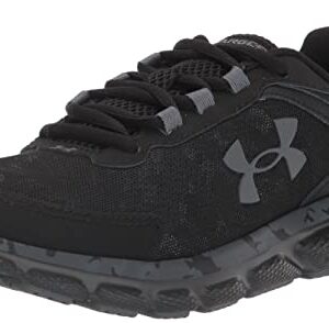 Under Armour Men's Charged Assert 9 Camo Sneaker, Black (001)/Black, 9.5