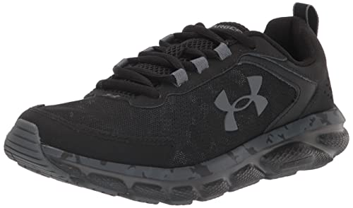 Under Armour Men's Charged Assert 9 Camo Sneaker, Black (001)/Black, 9.5