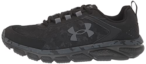 Under Armour Men's Charged Assert 9 Camo Sneaker, Black (001)/Black, 9.5