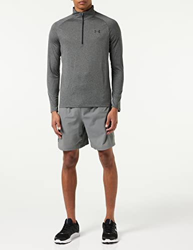 Under Armour Men's Tech 2.0 1/2 Zip-Up Long Sleeve T-Shirt , Carbon Heather (090)/Charcoal , 3X-Large Tall