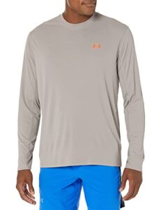 under armour men’s standard iso-chill hook t-shirt, (294) pewter / / papaya, medium