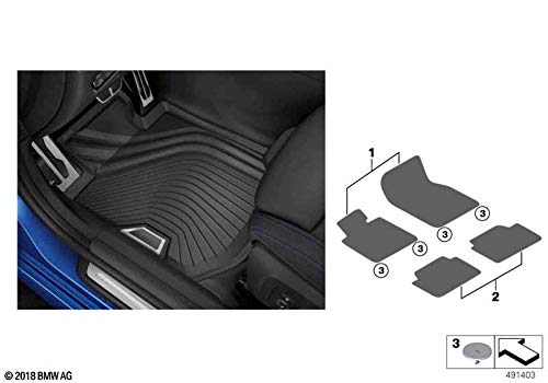 BMW 51472461168 All-Weather Floor Mats for G20 3 Series (Set of 2 Front Mats)