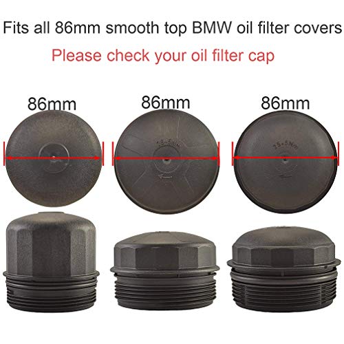 86.4mm 16 Flutes Oil Filter Wrench for BMW With 86mm Cartridge Style Filter Housing Caps, Oil Filter Housing Cap Removal Tool To Change Oil, Oil Filter Socket Wrench Kit For BMW (Black)