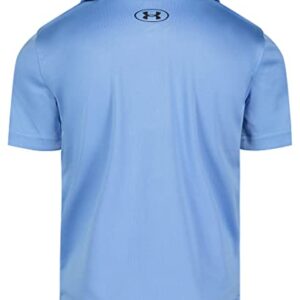 Under Armour Boys' Short Sleeve UA Match Polo Collared Shirt, Chest Logo, Soft & Comfortable, Carolina Blue