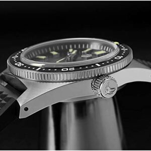 san martin 62Mas Diver Mechanical Automatic Men Watch Stainless Steel NH35 Ceramic Bezel Sunray Dial Sapphire Glass (Model 1)