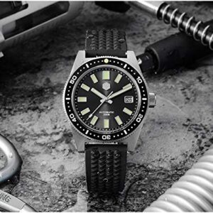 san martin 62Mas Diver Mechanical Automatic Men Watch Stainless Steel NH35 Ceramic Bezel Sunray Dial Sapphire Glass (Model 1)