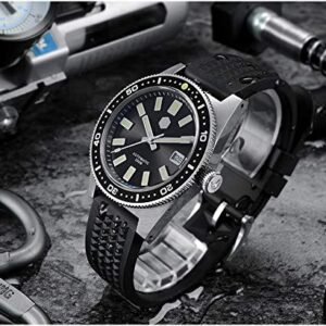 san martin 62Mas Diver Mechanical Automatic Men Watch Stainless Steel NH35 Ceramic Bezel Sunray Dial Sapphire Glass (Model 1)