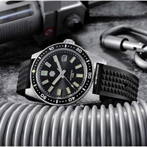 san martin 62Mas Diver Mechanical Automatic Men Watch Stainless Steel NH35 Ceramic Bezel Sunray Dial Sapphire Glass (Model 1)