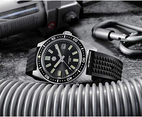 san martin 62Mas Diver Mechanical Automatic Men Watch Stainless Steel NH35 Ceramic Bezel Sunray Dial Sapphire Glass (Model 1)