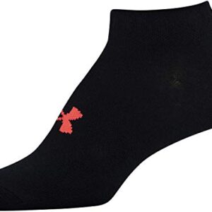 Under Armour Women's Essential Lightweight Low Cut Socks, 6-Pairs , Black , Medium