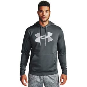 under armour mens armour fleece big logo hoodie , pitch gray (012)/halo gray , xx-large