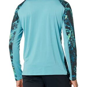 Under Armour Men's Standard Iso-Chill Shore Break Camo T-Shirt, (400) Still Water / / Lime Surge, X-Large