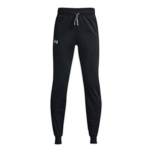 under armour boys’ brawler 2.0 tapered pants , black (001)/white , medium