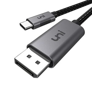 uni usb c to displayport cable for home office (4k@60hz, 2k@165hz), sturdy aluminum usb type-c to displayport cable [thunderbolt 3/4 compatible] for macbook pro/air, ipad pro 2020, xps, surface