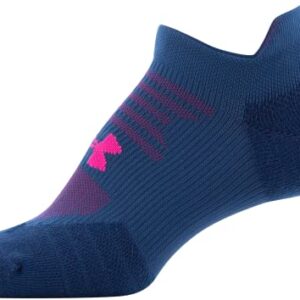 Under Armour Women's Play Up No Show Tab Socks, 3-Pairs , Deep Sea/Breaker Blue/Electro Pink , Medium