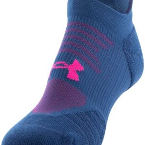 Under Armour Women's Play Up No Show Tab Socks, 3-Pairs , Deep Sea/Breaker Blue/Electro Pink , Medium