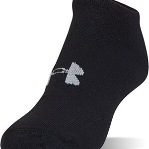 Under Armour Women's Essential Charged Cotton No Show Liner Socks (6 Pack), Black, Medium