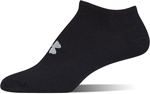 Under Armour Women's Essential Charged Cotton No Show Liner Socks (6 Pack), Black, Medium