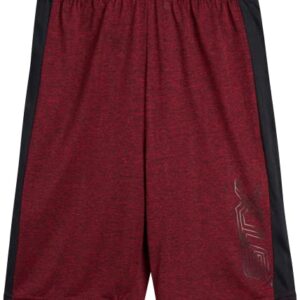 STX Boys' Active Shorts Set ? 3 Piece T-Shirt and Gym Shorts Kids Clothing Set, Size 5/6, Grey/Black/Dark Red