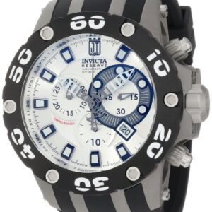 Jason Taylor for Invicta Collection 12948 Reserve Chronograph Silver Sunray Dial Black Polyurethane Watch