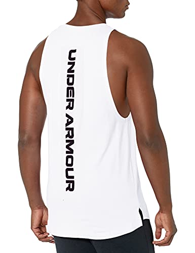 Under Armour Men's Baseline Cotton Tank , White (100)/Black , Large