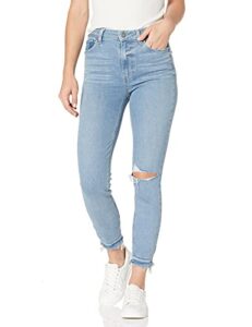 paige women’s margot transcend vintage undone crop jean, sunray destructed w/shaggy let down hem, 24