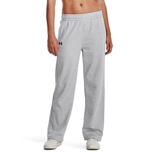 under armour womens armourfleece tapered leg pant , (014) halo gray light heather / / black , medium