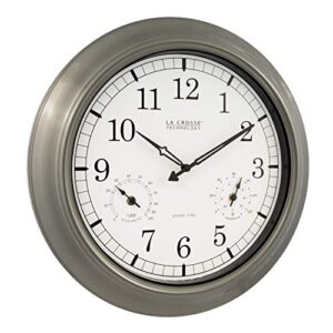 La Crosse Technology WT-3181PL-INT 18 inch Atomic Outdoor Clock with Temperature & Humidity