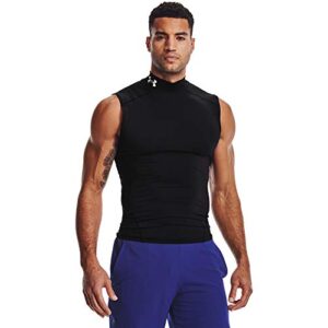 under armour men’s heatgear armour compression mock sleeveless , black (001)/white , large