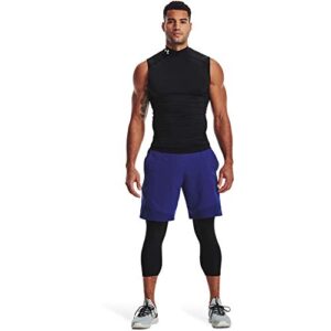 Under Armour Men's HeatGear Armour Compression Mock Sleeveless , Black (001)/White , Large