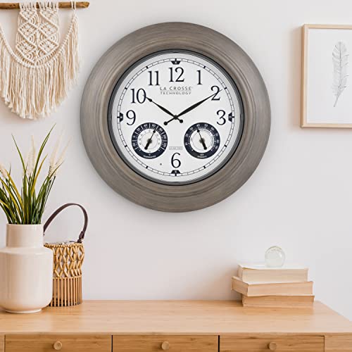 La Crosse Technology 435-3256A-C-INT 21" Indoor/Outdoor Metal Atomic Analog Clock with Lighted Constellation Dial