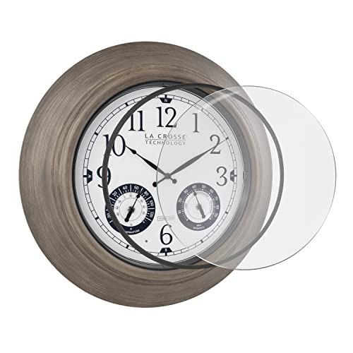 La Crosse Technology 435-3256A-C-INT 21" Indoor/Outdoor Metal Atomic Analog Clock with Lighted Constellation Dial