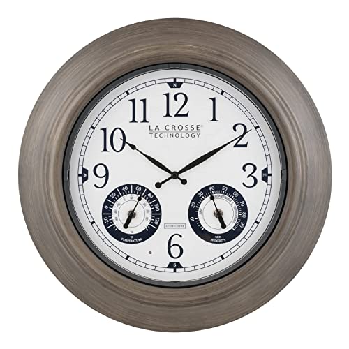 La Crosse Technology 435-3256A-C-INT 21" Indoor/Outdoor Metal Atomic Analog Clock with Lighted Constellation Dial