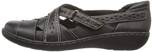 Clarks Women's Ashland Spin Q Slip-On Loafer, Black, 8.5 N US