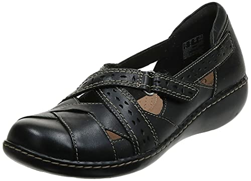 Clarks Women's Ashland Spin Q Slip-On Loafer, Black, 8.5 N US