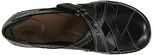 Clarks Women's Ashland Spin Q Slip-On Loafer, Black, 8.5 N US