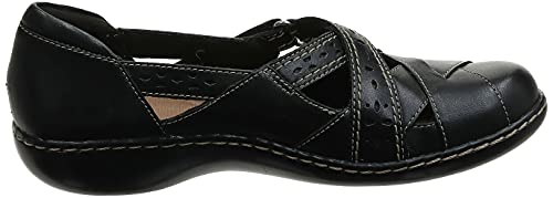 Clarks Women's Ashland Spin Q Slip-On Loafer, Black, 8.5 N US