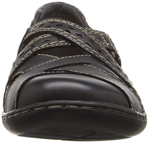 Clarks Women's Ashland Spin Q Slip-On Loafer, Black, 8.5 N US