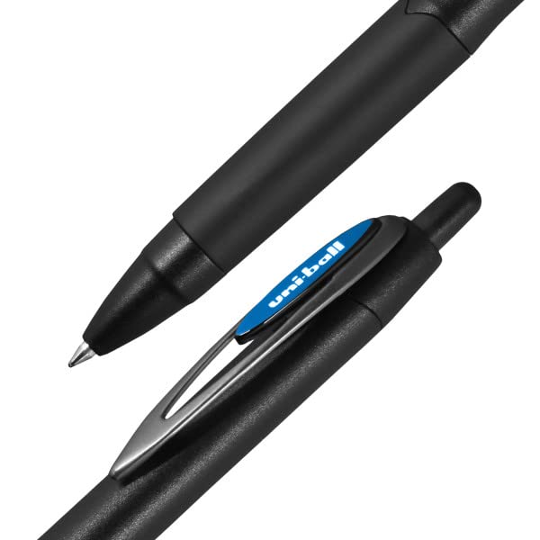 uni-ball 207 Plus+ Retractable Gel Pens 12 Pack in Blue with 0.7mm Medium Point Pen Tips - Uni-Super Ink+ is Smooth, Vibrant, and Protects Against Water, Fading, and Fraud