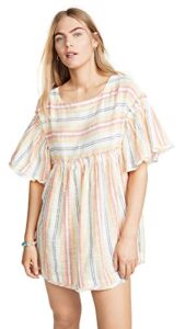 free people women’s summer nights dress, sunray combo, yellow, stripe, medium