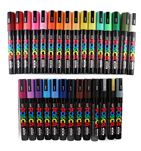 Posca Uni Paint Marker Pen - Medium Point - 1 Count (Pack of 29) Color Set, Japanese stationery original packaged (PC-5M29C)