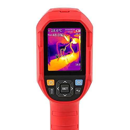 UNI-T UTi260B Thermal Camera Imager 49152Pixels 256x192 IR Resolution Handheld Infrared Camera Thermal Imaging IP65 2 Meter Drop Durability Rechargeable 7 Palettes 2.8” LCD Display Screen 16GB MicroSD