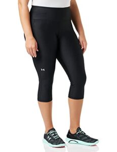 under armour women’s heatgear armour high waisted pocketed no-slip capri leggings , black (001)/white , x-large