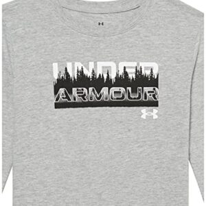 Under Armour Boys' Outdoor Long Sleeve Tee, Stylish Crew Neckline, Cute Full Fit, MOD Gray Tree, 5