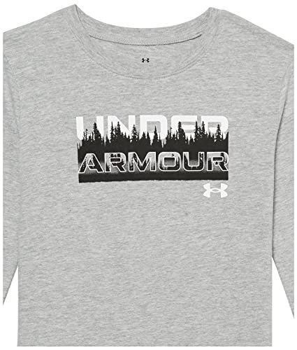 Under Armour Boys' Outdoor Long Sleeve Tee, Stylish Crew Neckline, Cute Full Fit, MOD Gray Tree, 5