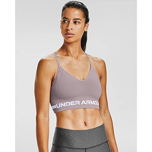 Under Armour Women's Seamless Low Long Bra , Dash Pink (667)/White , Medium