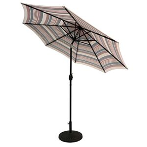 sun-ray 9 ft. round solar lighted umbrella – steel – 8rib, (pack of 2)