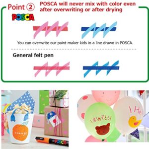 Uni POSCA Paint Marker Pen - Fine Point - Non Alcohol - Odorless Water Resistant Maker - Set of 24 (PC-3M15C & PC-3M7C & Gold & Silver) with Original Vinyl case