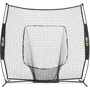 SKLZ Portable Baseball and Softball Hitting Net with Vault, Black, 7 x 7 feet